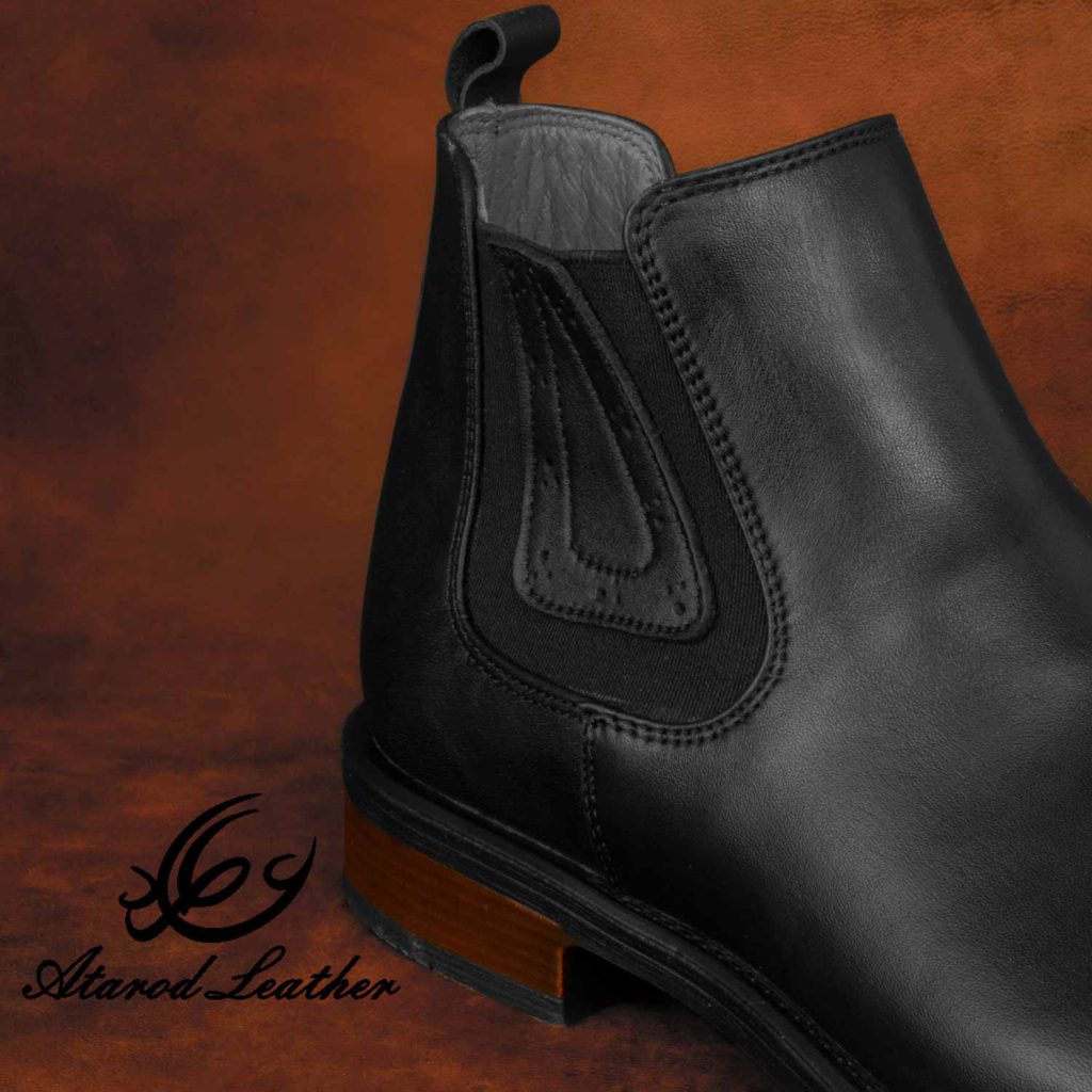 نیم بوت مردانه چرم عطارد مدل چرم طبیعی کد SH17 – برند رسمی چرم عطارد